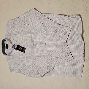 Garnet | Shirts | Mens Garnet White And Blue Patterned Dress Shirt Xl ...